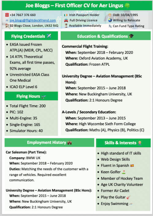 How to Create a Professional Pilot CV FlightDeckFriend.com