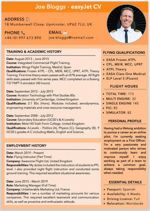 Free Pilot CV Example Templates | FlightDeckFriend.com